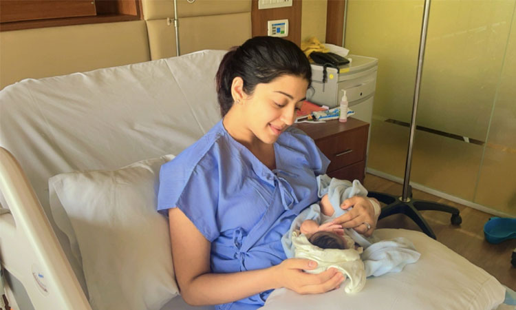 Pranitha Subhash blessed with baby girl, shares pics from hospital ...