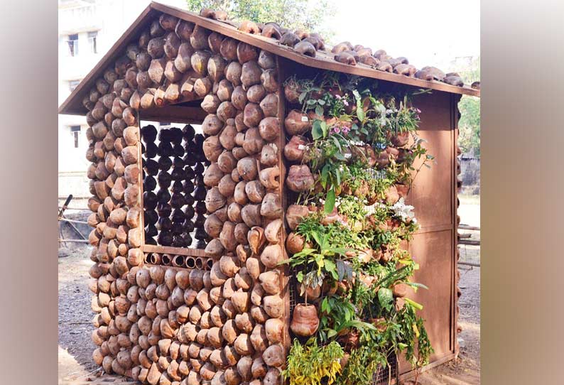 Coconut House - Low cost house made of tender coconut shells | தேங்காய் ...