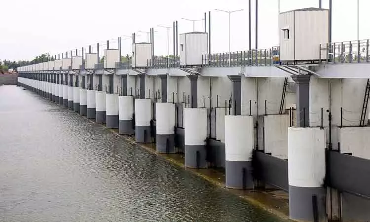 When is the opening ceremony of the new gate built across Kollidam ...