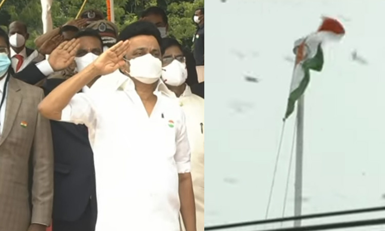 CM MK Stalin Hoist The National Flag At Chennai George Fort in ...