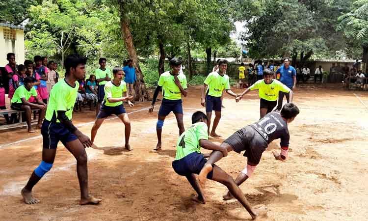 Kabaddi tournament for students at district level | வட்ட அளவில் ...