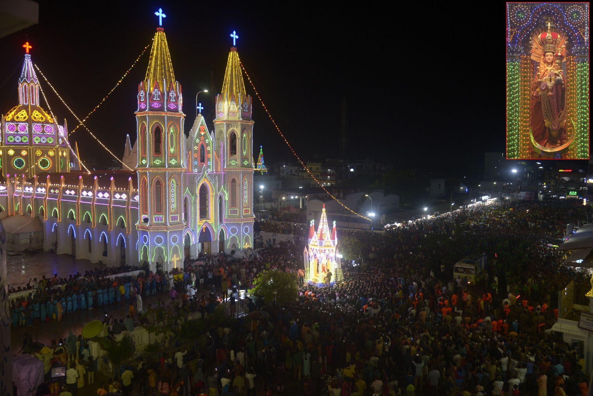 church car festival | வேளாங்கண்ணி புனித ஆரோக்கிய மாதா பேராலய தேர்பவனி