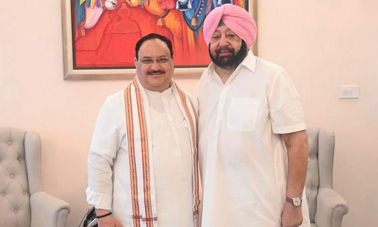 Amarinder Singh meeting with BJP National President JP Natta | பாஜக ...