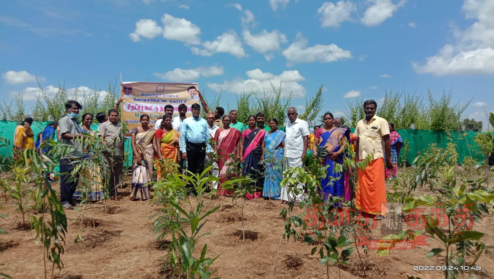 The work of planting saplings under the Green Tamil Nadu Action Plan ...