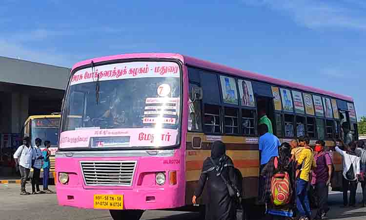 Pink buses for women | 'பிங்க்' நிறமாக மாறிய மகளிர் பஸ்கள்