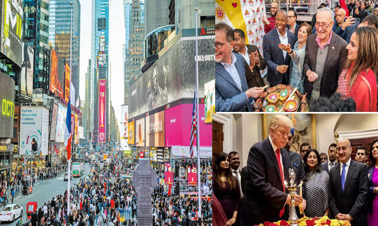 Diwali celebrations begin in US from Times Square; Trump, Harris to ...