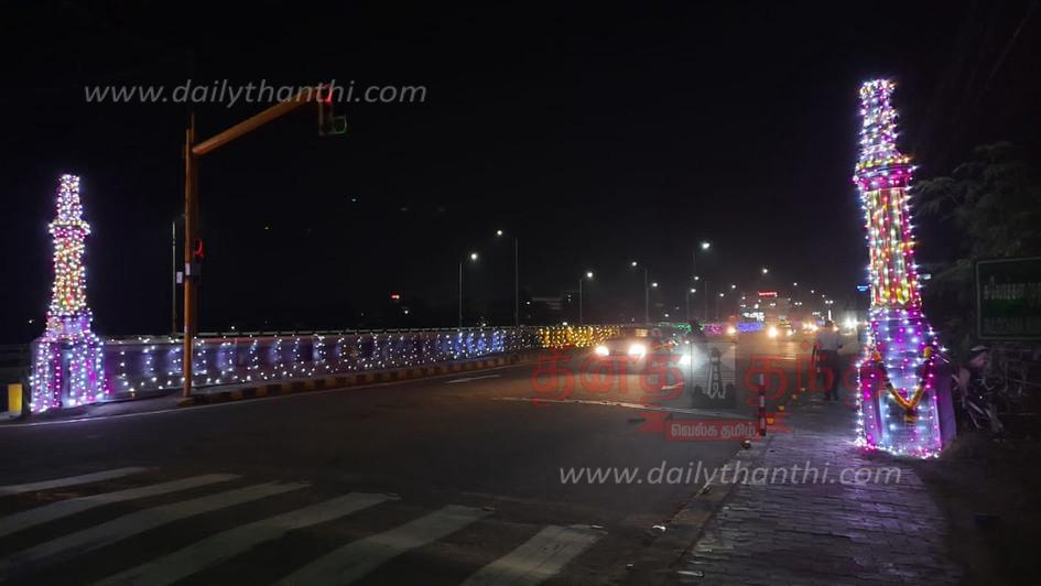 Sulochana Mudaliar Bridge lit up with light | 180-வது ஆண்டு ...