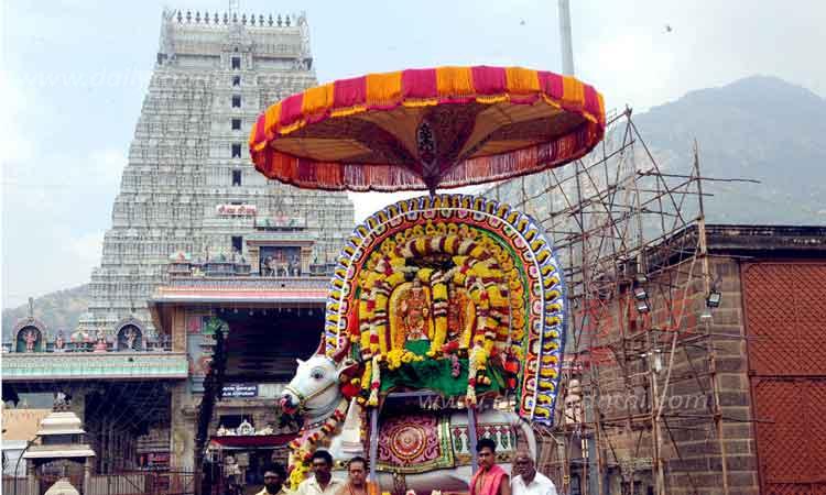 Chandrasekhar Vethi Ula in a glass bull vehicle | கண்ணாடி ரிஷப ...