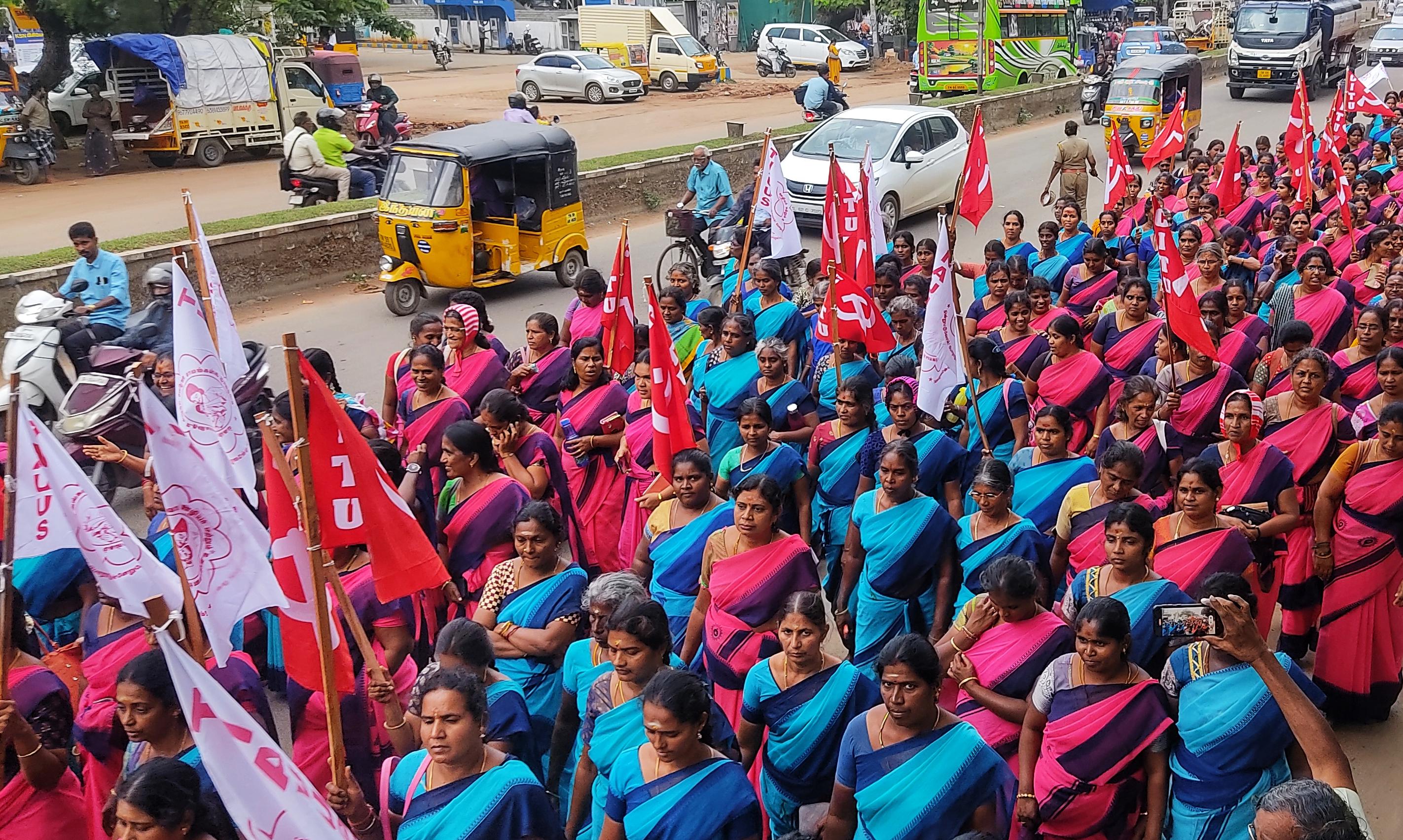 A grand rally attended by 10 thousand Anganwadi workers | 10 ஆயிரம் ...