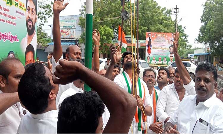 Congress flag hoisting ceremony | காங்கிரஸ் கொடியேற்றுவிழா