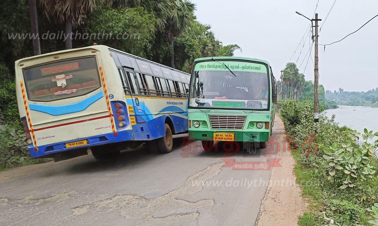 Vehicles plying along the banks of the river in an unsafe condition ...