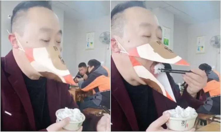 Viral Video: Man Uses Beak-Shaped Face Mask For Eating Amid Covid Scare ...