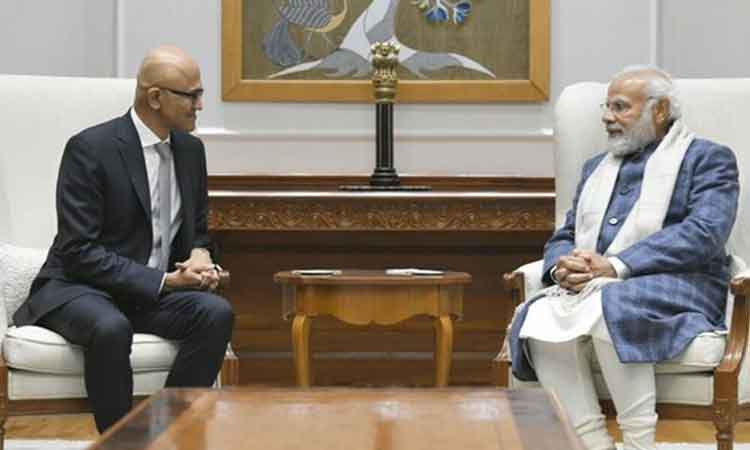 Microsoft CEO meets PM Modi | பிரதமர் மோடியுடன் மைக்ரோசாப்ட் தலைமை ...