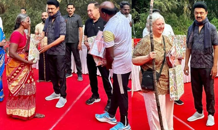 CHENNAI: Chief Minister M.K.Stalin gave Pongal gifts to Tolkappiyar ...