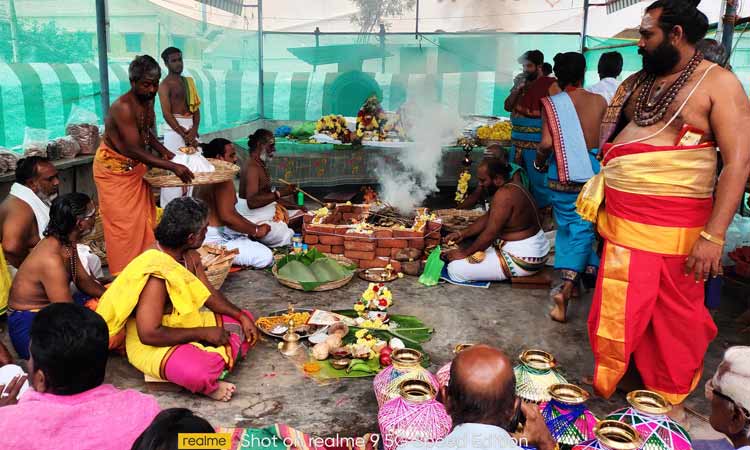 Kumbabhishek Yagasala Puja started at Kallakudy Pasupadeeswarar Temple ...