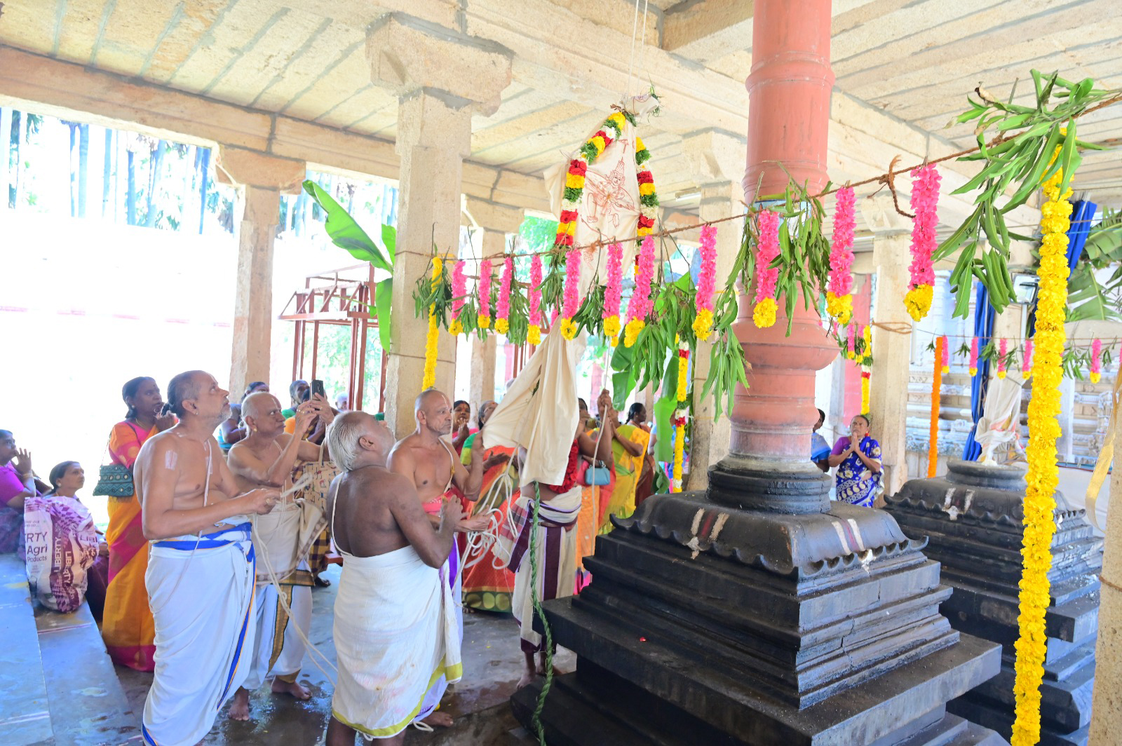 Masi festival flag hoisting at Natham Vijayasana Perumal temple ...