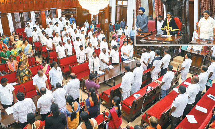 Chennai Corporation meeting started with Tamil Thai greeting song ...