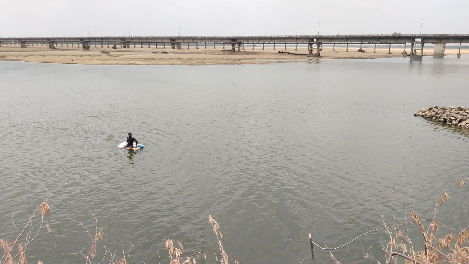 Crocodile movement in Kollidam river | கொள்ளிடம் ஆற்றில் முதலை நடமாட்டம்