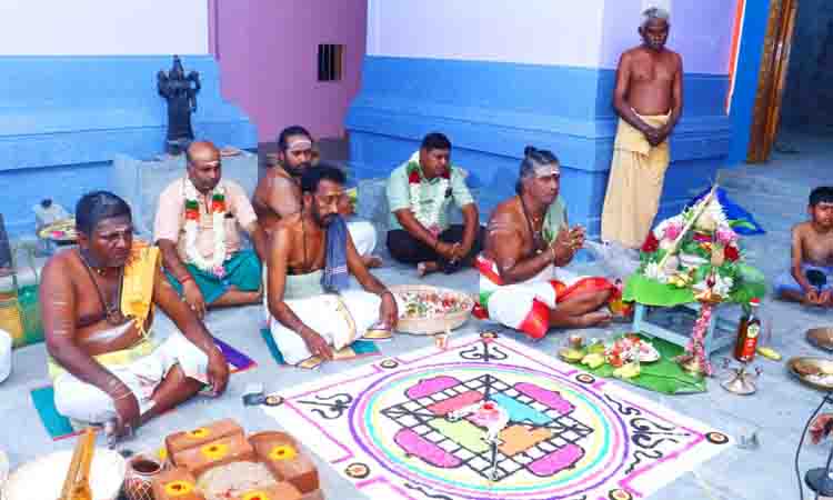 The first yagasala puja started at the Balasubramaniaswamy temple ...