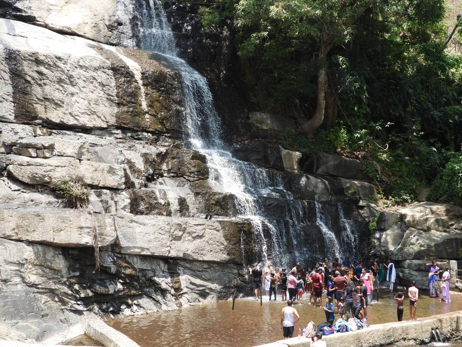 Because it is not raining Meghamalai falls has reduced water flow ...