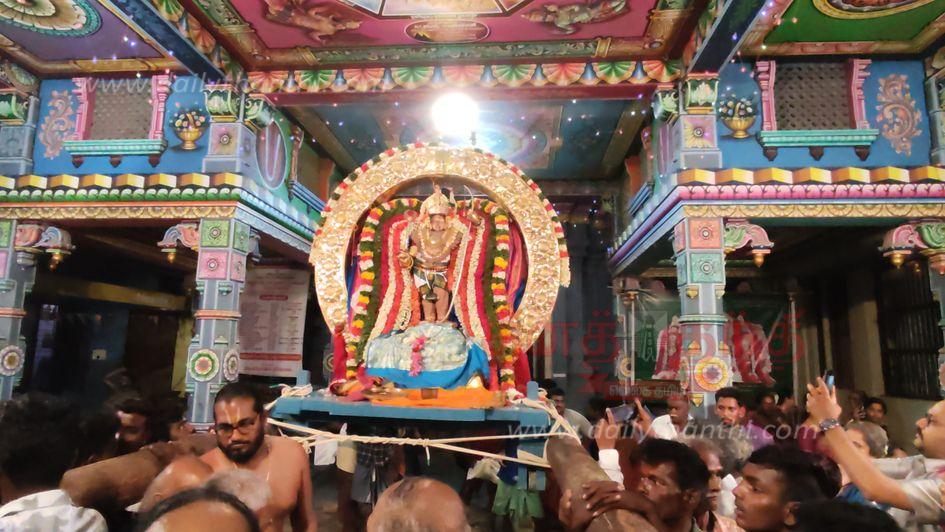 temple function | சூரிய பிரபையில் கோதண்டராமர்