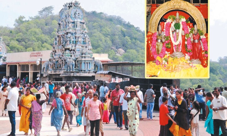 At Tiruthani Murugan temple, special worship is offered to the deity by ...