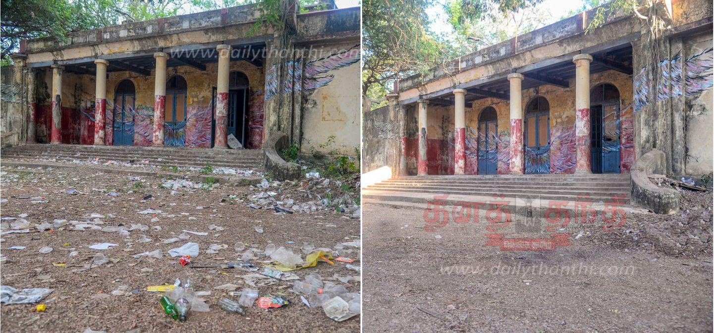 An unmaintained government building complex in Thanjavur was cleaned ...