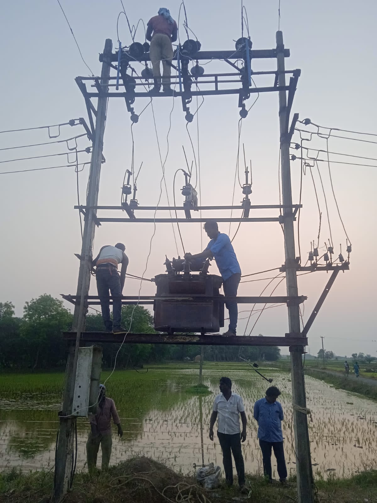 Electricity distribution to villagers by setting up new transformer ...