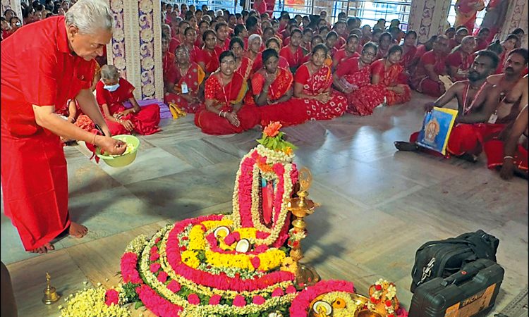 Yaga pooja on the occasion of Chitra Poornami at Melmaruvathur ...