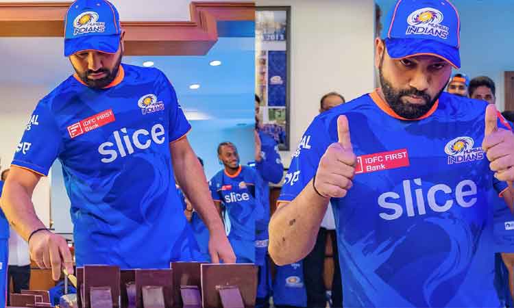Rohit Sharma celebrated his birthday by cutting a cake with his ...