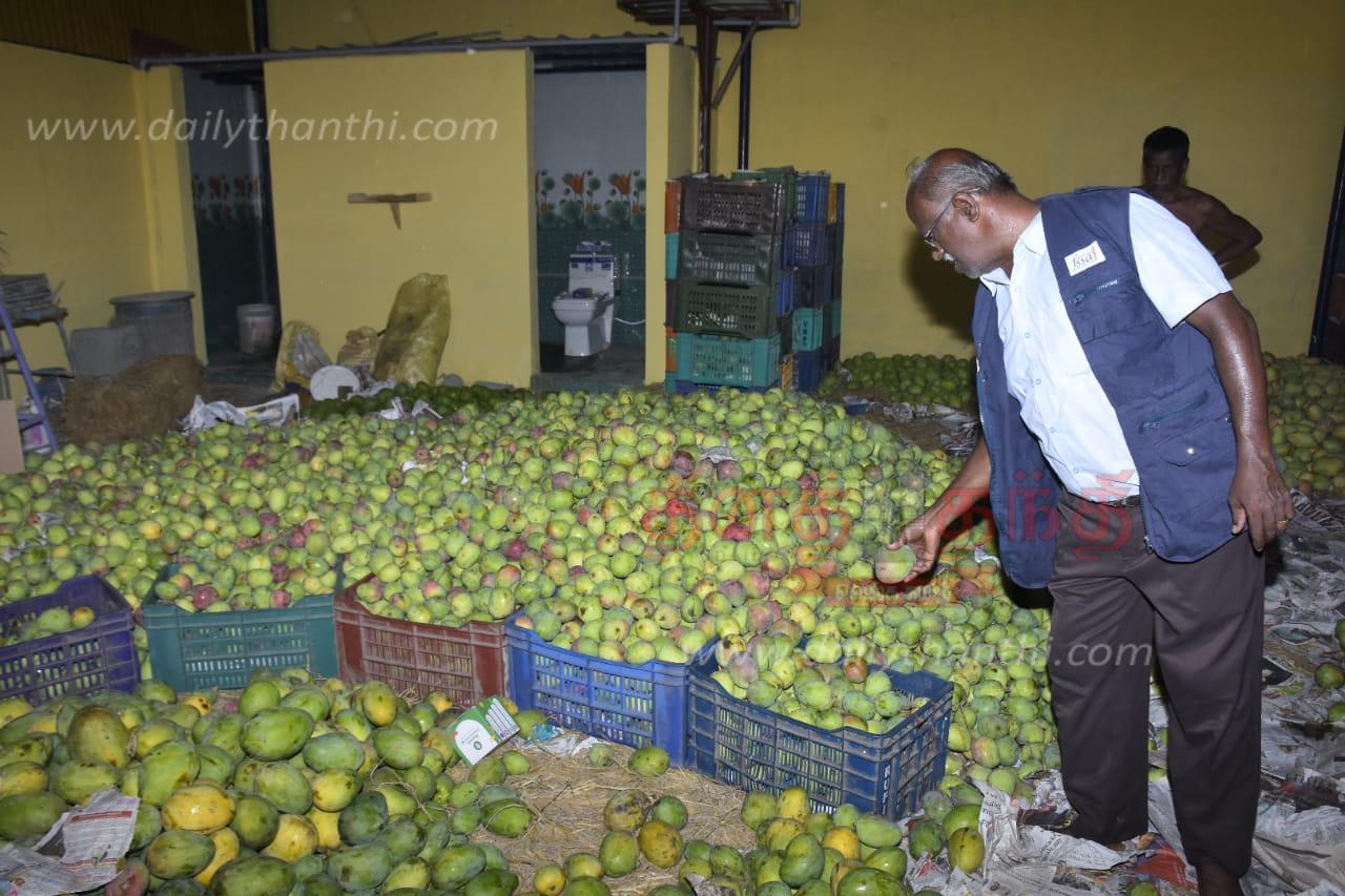 Food Safety Officer inspection of mango godowns | மாம்பழ குடோன்களில் ...