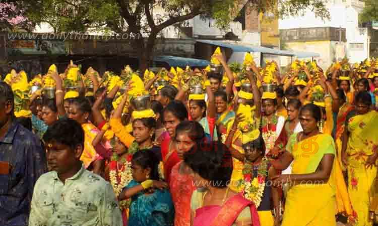 The women take the milk jug and the agni chatti and clean it ...