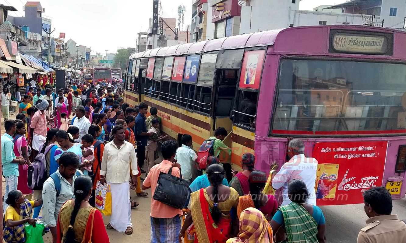 Government buses refuse to go to Avadi-temporary bus stand for ...