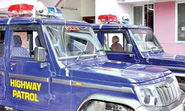 A surveillance camera in a patrol vehicle in the area under the ...