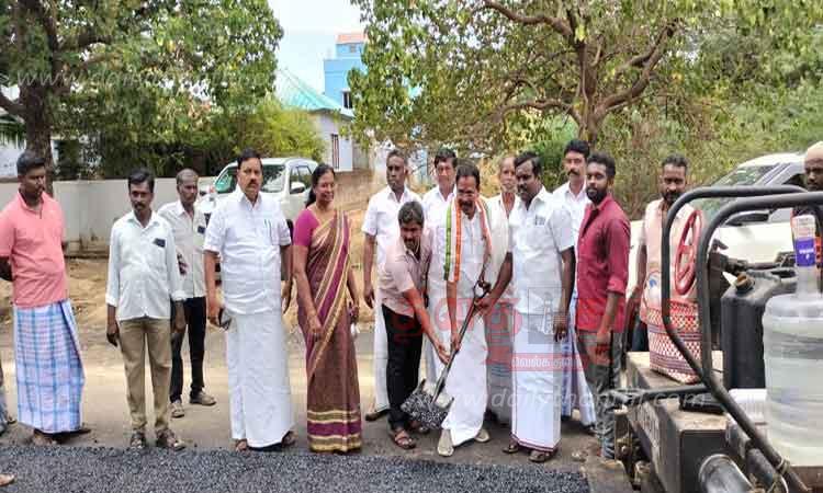 Construction of new road; Ruby Manokaran MLA started it | புதிய சாலை ...
