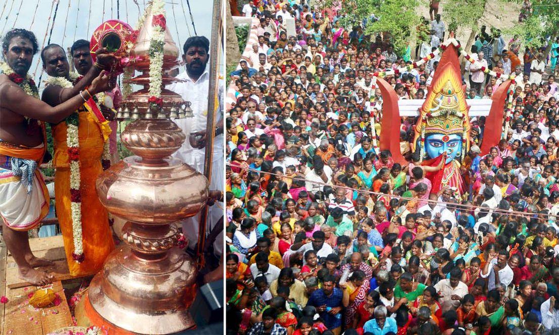 Cuddalore Vandipalayam Varavoor Mariamman Temple Kumbabhishekam Crowd of Devotees Sami Darshan ...