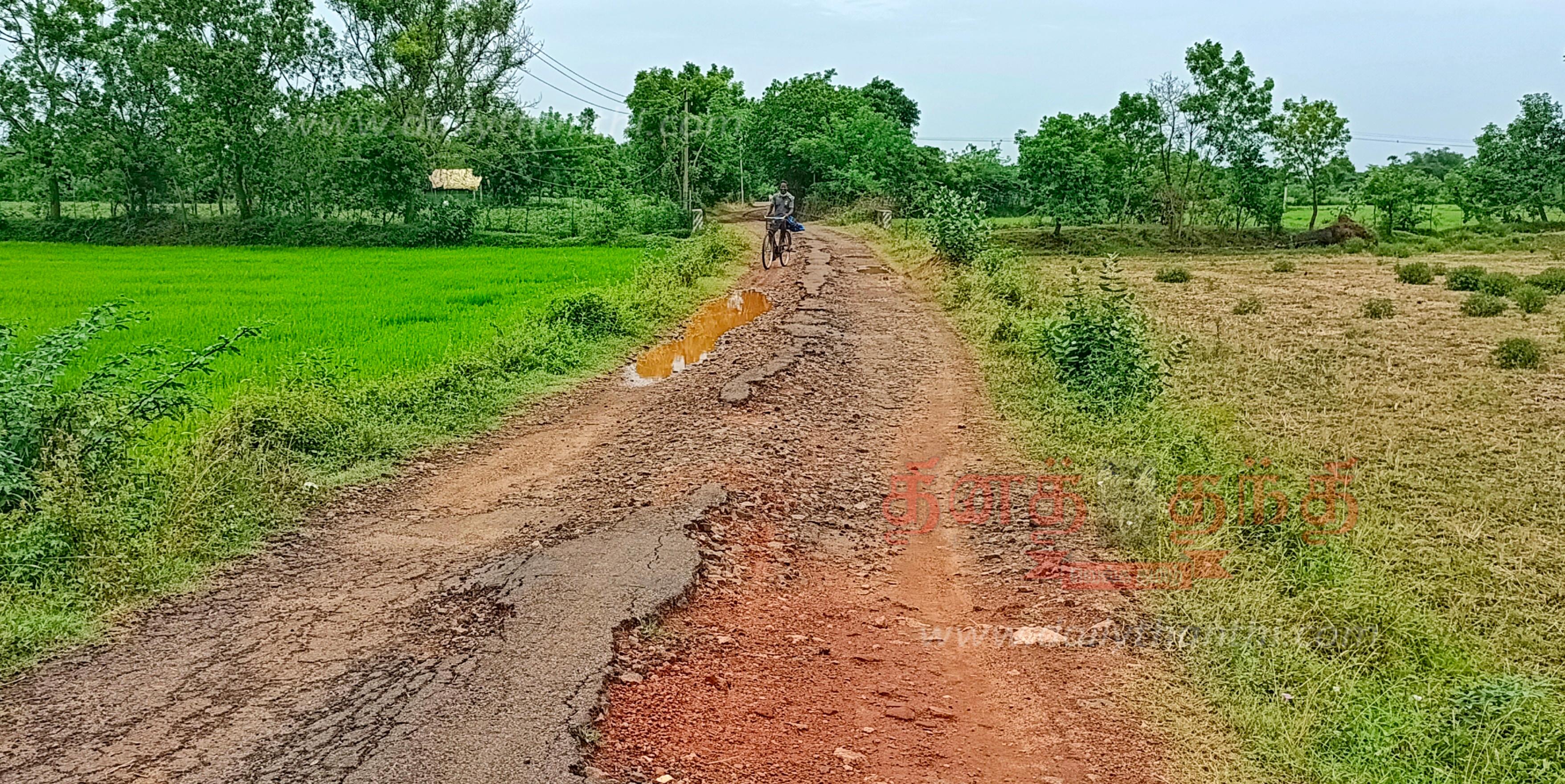 The bumpy and potholed road should be repaired | குண்டும், குழியுமான ...