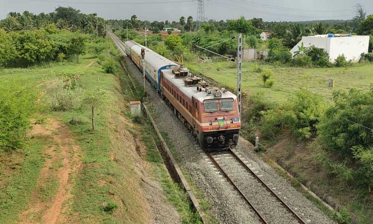 Running the train between Pollachi-Pothanur at a speed of 110 km for ...