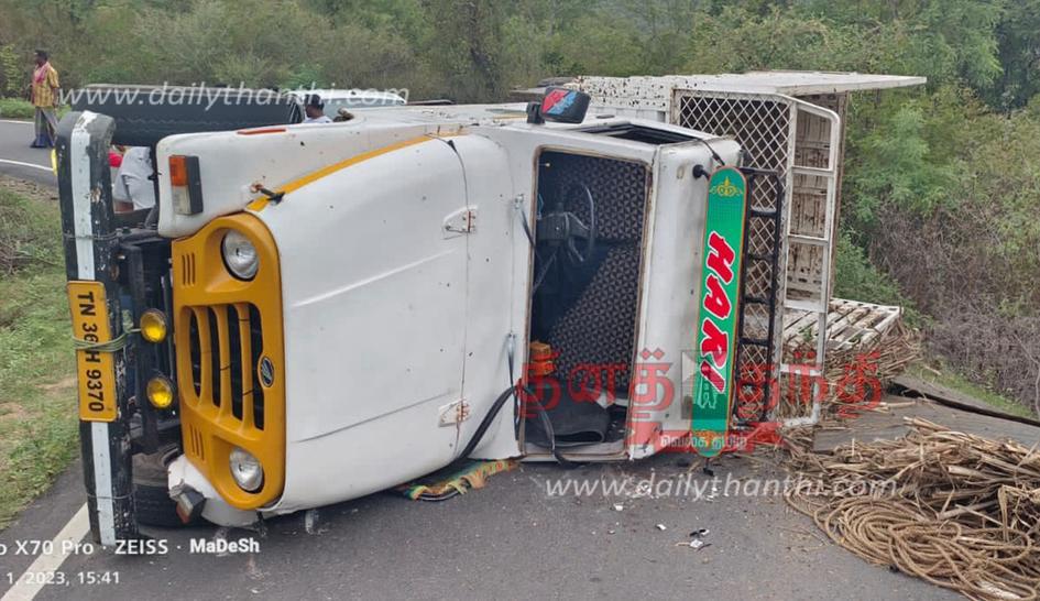 The van overturned near Kadampur and the driver suffered a broken arm ...