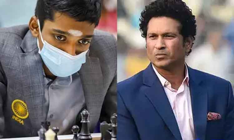 Pragnananda at World Cup Chess Final: Cricket legend Sachin Tendulkar ...