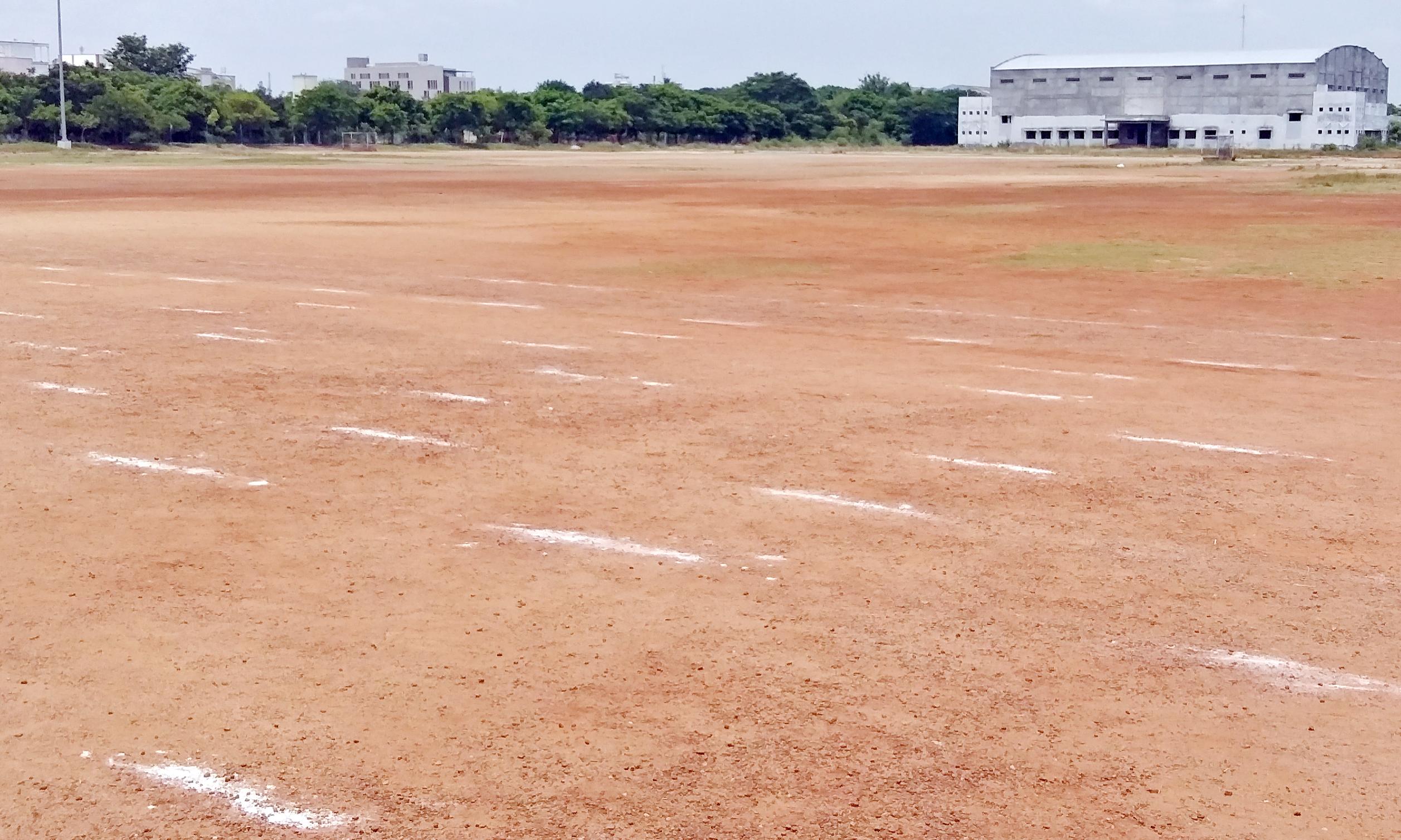 Action to raise the ground level to lay synthetic fiber runway ...