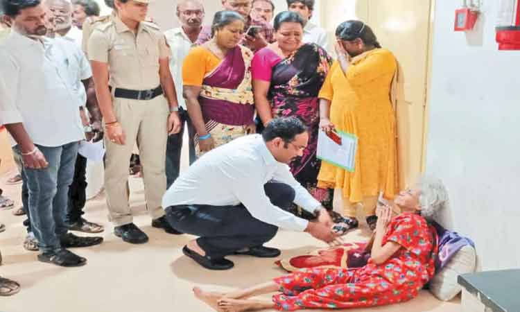 Elderly woman complains to Thiruvallur District Collector against her ...