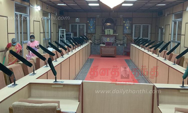 The work of preparing the assembly hall is intense | சட்டமன்ற கூட்ட ...