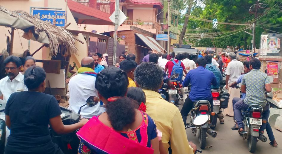 At the Kampam Farmers Market Traffic congestion due to encroachment ...