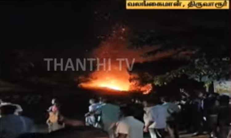 A fire broke out in a firecracker shop in Valangaiman area of Tiruvarur ...