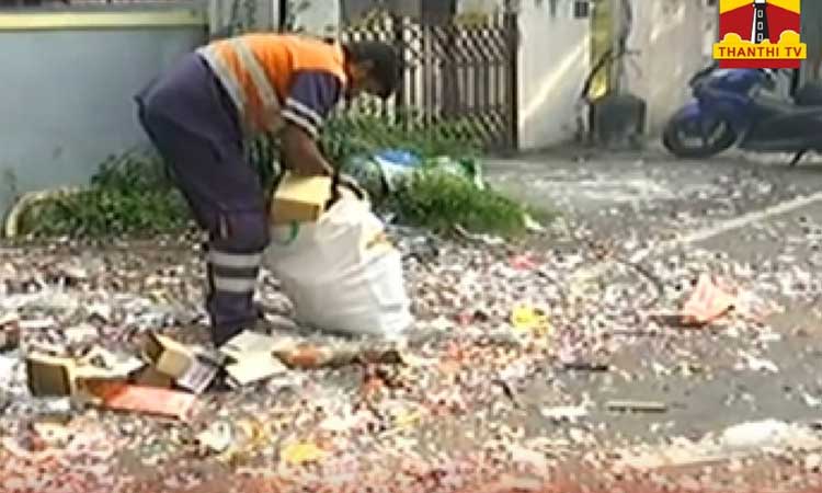 So far 100 tonnes of firecracker waste has been disposed of in Chennai ...