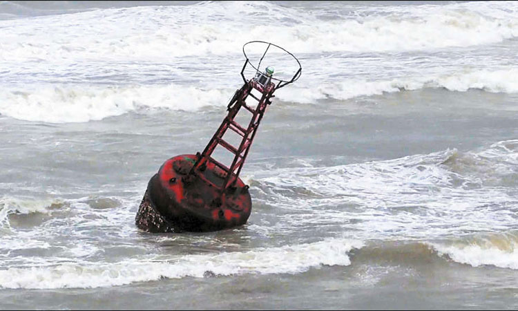 A buoy signal radar drifted ashore to guide ships off the coast of ...