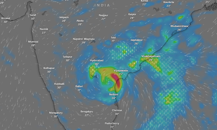 Michaung landfall underway, eye of the storm close to Bapatla in Andhra Pradesh | தெற்கு ...