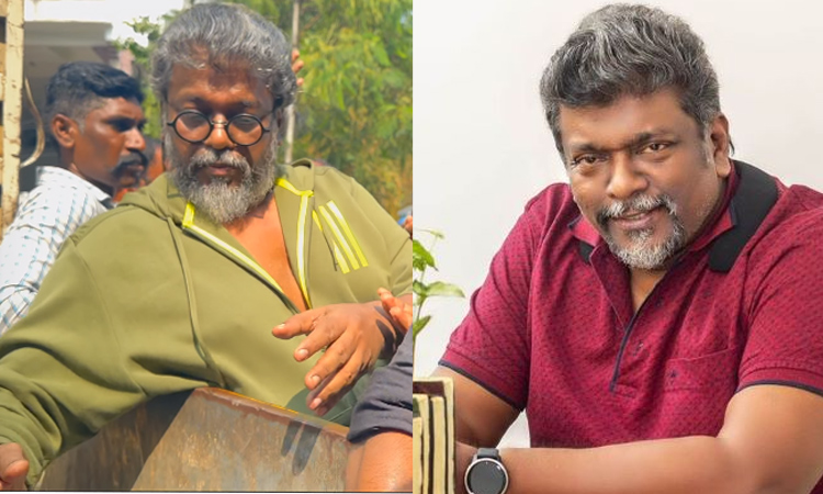 Director Parthiban is distributing relief materials to the people affected by Cyclone Mijaung ...