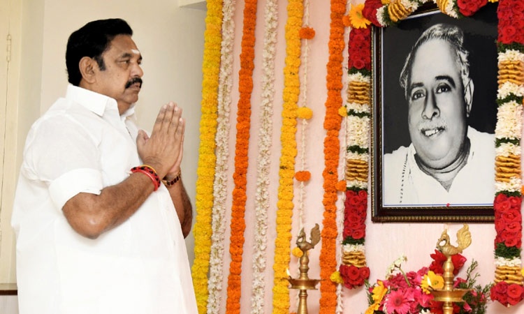 55th Anniversary: Edappadi Palaniswami pays floral tributes to Anna ...